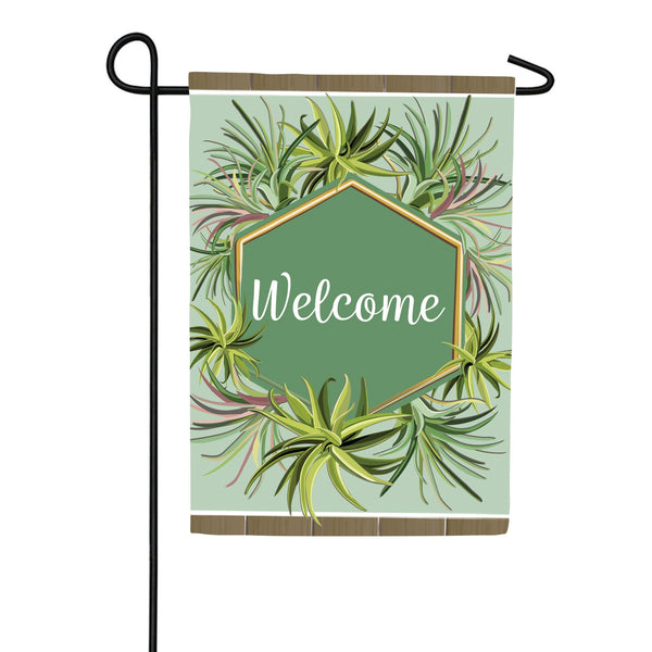 Evergreen Air Plants Appliqued Garden Flag: Flagsrus.org