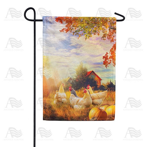 America Forever Chickens Forage For Insects Double Sided Garden Flag ...