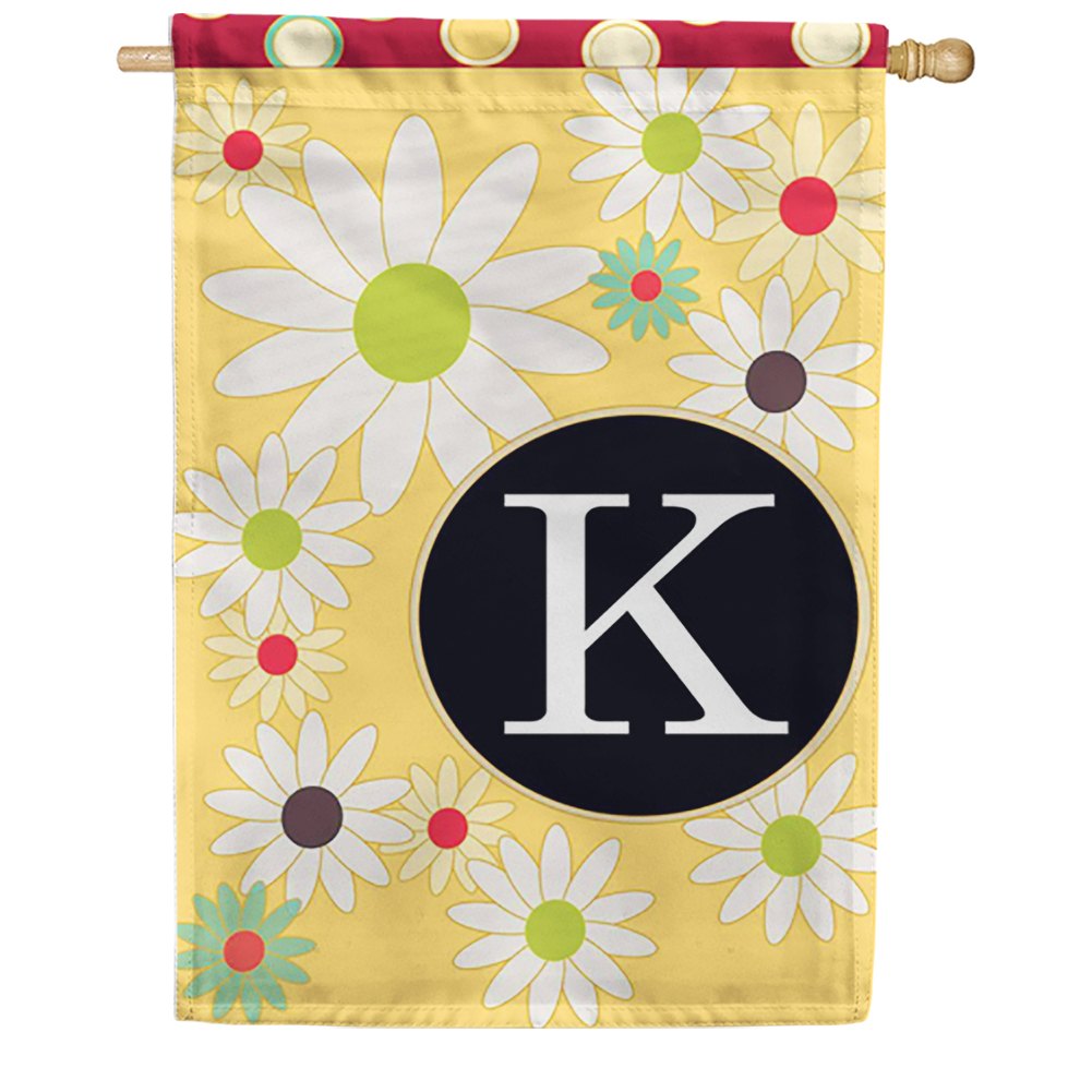 Toland Floral Monogram House Flag: Flagsrus.org